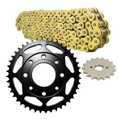 China 100/110/112/114/116L Links Customized Motorcycle Chain Sprocket Set for Honda CG 125 for sale