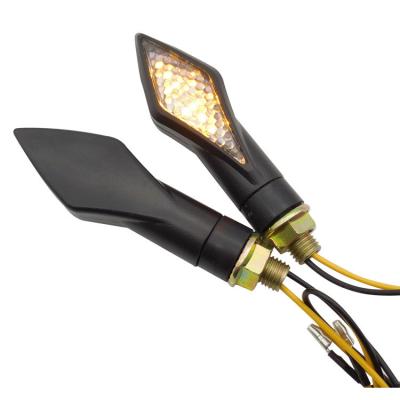 Black 12V Motorcycle LED Turn Signal Light with Water Transfer Feature