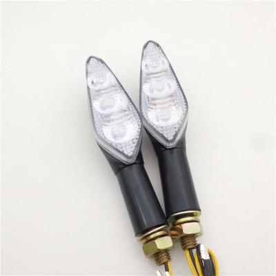 China Replace/Repair 12V Plastic Motorcycle LED Turn Signal Light with 3 Custom LEDs Yellow for sale
