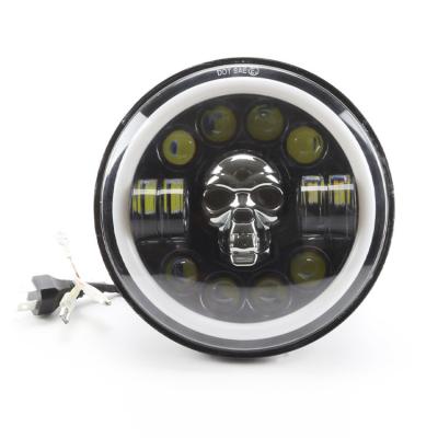 China Modified 7 Inch Round Motorcycle Headlight Assembly with 6500K Color Temperature for sale