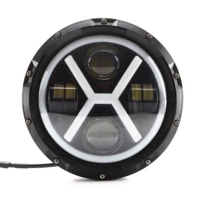 China Custom H Type 7 inch LED Headlight for Motorcycle Modification Aluminum PC Material for sale