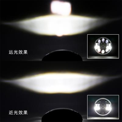 China Motocicletas modificadas 6,3 polegadas LED redondo faróis com design de crânio personalizado à venda
