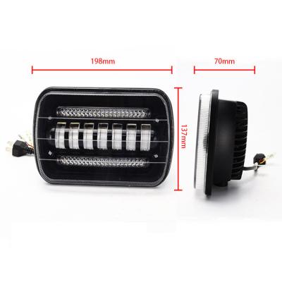 Cina 10-60V Voltaggio Custom Modificato 7 pollici 70W Quadratura LED Motociclo Far per Harley in vendita