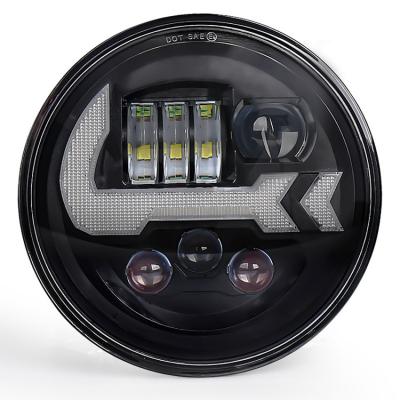 中国 オーダーメイド改装7インチラウンドLEDユニバーサルバイクヘッドライトと耐久性を含む 販売のため