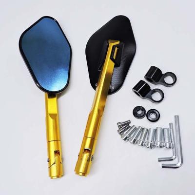 China Custom Red Convex Surface CNC Aluminium Octagonal Universal Side Mirror for Motorcycles for sale