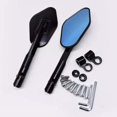 China Custom Red Convex Surface CNC Aluminium Octagonal Universal Side Mirror for Motorcycles for sale