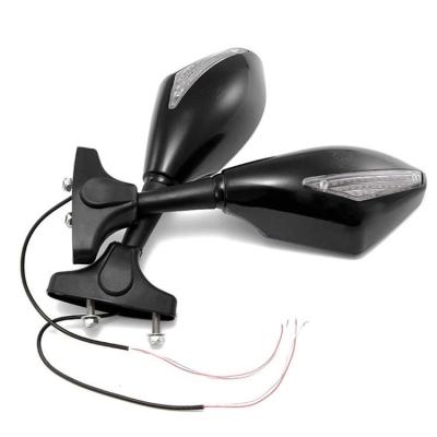 Cina Motociclette personalizzate Specchio retrovisore a LED con luce 13,5*9cm Dimensione vetro Nero/pelle di serpente in vendita