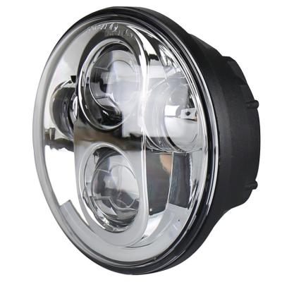 China 40W 5,75 polegadas LED Motorcycle farol com logotipo personalizado e acabamento preto / cromo à venda