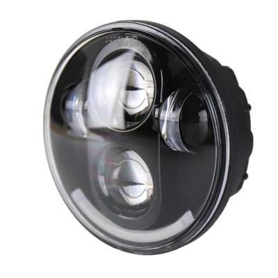 China 40W 5,75 polegadas LED Motorcycle farol com logotipo personalizado e acabamento preto / cromo à venda