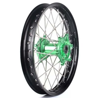 Κίνα Μπροστά 21*1.6 MX Dirt Bike Wheel Hub Rim Set για το Kawasaki KX250F KX450F Μαύρο δείγμα προς πώληση