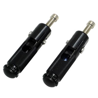 China Custom Black White CNC Aluminum 2pcs M8 Motorcycle Folding Footrests for Universal Fit for sale