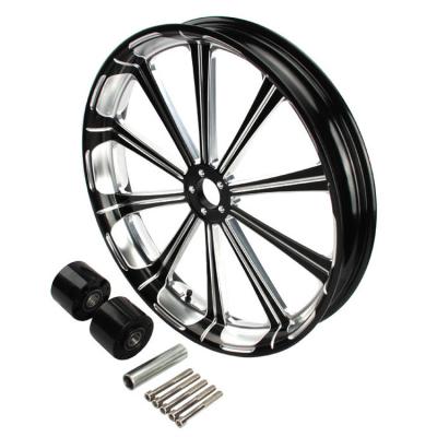 Cina 21 pollici Custom forgiato alluminio legata motocicletta cerchiera per Harley Nero campione di produzione in vendita