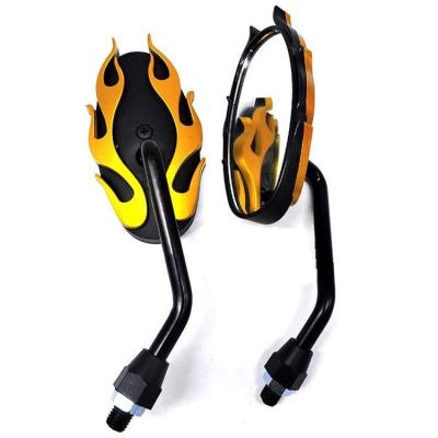 Cina 10.7*5.2cm Dimensioni in vetro Specchietti retrovisori in alluminio per motociclette con dettagli di fiamma in vendita