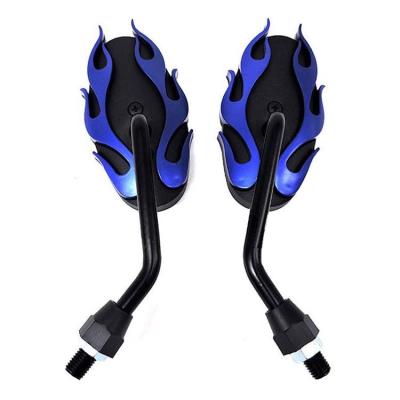 Cina 10.7*5.2cm Dimensioni in vetro Specchietti retrovisori in alluminio per motociclette con dettagli di fiamma in vendita