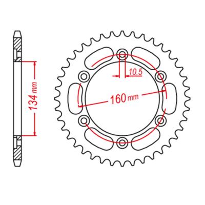 China Achterste positie 520 40-46T Motorfiets tandwiel voor Honda CBR600 RR vervangen/herstellen Te koop