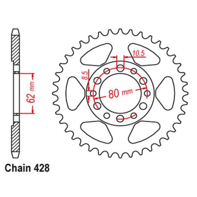中国 カスタム 鋼 37-55T 後部 428 スプロケット ヤマハ YZ80 DT125 DT175 TW200 XT200 XT350 販売のため