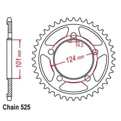 China Custom Steel 525 37T 38T 41T Motorcycle Drive Chain Sprocket For KTM 990 SMR SMT Riders for sale