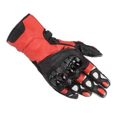 China Custom Long Style Touch Screen Breathable Leather Riding Gloves for Motorcycle Racing for sale