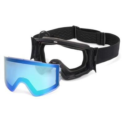 China Logo Customized Logo Removable Nose Guard Magnetic Heated Ski Goggles with Side Buckle for sale