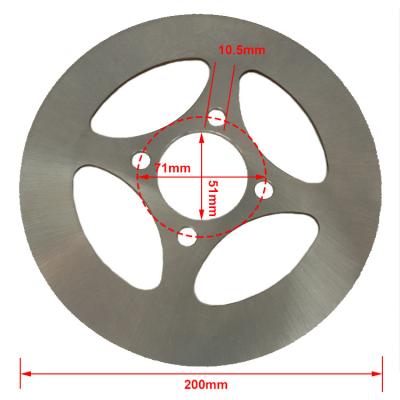 China 200mm Achterste ATV schijfrem 4mm Dikte Perfect geschikt voor Yamaha YZF450 YFZ450 YFM700 Te koop