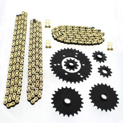 Cina 520 ATV Set di catena e di sprocket adatto a Polaris 400 4 x 4 W9140 colore personalizzato dorato in vendita