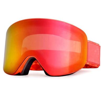 China Applicable Scene Customized Anti-fog UV400 Frameless Magnetic Ski Goggles for Skiing for sale