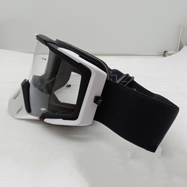 Quality Black White/Black Frame Color Motocross MX Goggles with Nose Guard and Anti-Fog for sale