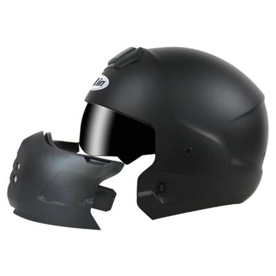 Cina Casco per motociclisti a faccia intera nero DOT ECE omologato con mento rimovibile in vendita