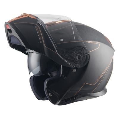China Capacetes de motocicleta de fibra de carbono personalizados Flip Up DOT aprovados para clientes OEM / ODM à venda