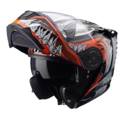 China Custom Motorcycle ABS Adjustable Double Visor Flip Up Helmet with DOT Safety Standard for sale