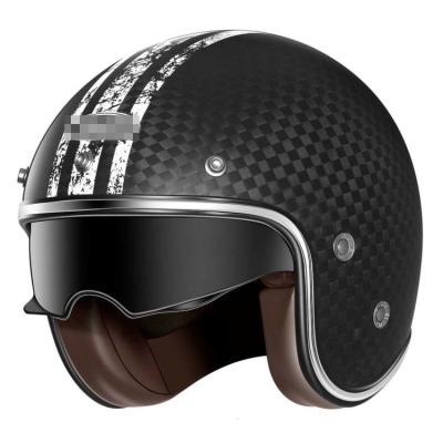 China Carbon Fiber DOT Approved Double Visor Jet Helmet DOT 3/4 Open Face for S.M.L.XL.XXL for sale