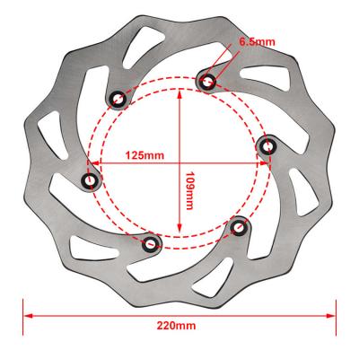 China Disco de travagem de 220 mm traseiro de aço inoxidável 420 2Cr13 para motos KTM EXC à venda