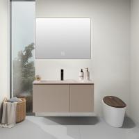 China SONSILL Rectangle Solid Wood Bathroom Vanity 80cm with LED Mirror Light Custom Color for sale
