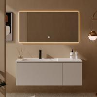 China SONSILL Rectangle Solid Wood Bathroom Vanity 80cm with LED Mirror Light Custom Color for sale