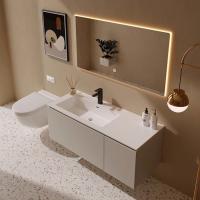 China 60-120cm Multi Sizes Wall Hung Bathroom Vanity Unit Solid Wood Wash Basin for sale