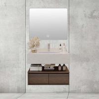 China Luxury Wall Mounted Bathroom Vanity Cabinet with Ceramic Basin 78x60cm Mirror for sale