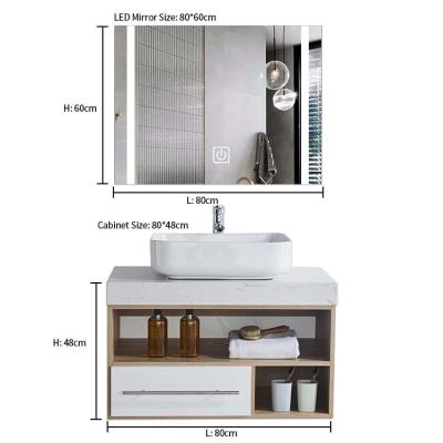 China El blanco llevó la iluminación del gabinete del lavabo fijó la madera sólida montada en la pared en venta