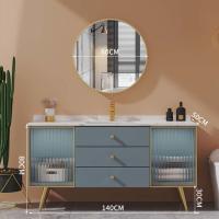 China Floor Mounted 3 Drawer Bathroom Vanity Cabinet 80cm with LED Mirror and Ceramic Basin for sale