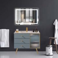 China Floor Mounted 3 Drawer Bathroom Vanity Cabinet 80cm with LED Mirror and Ceramic Basin for sale