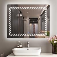 China Custom Smart LED Bathroom Mirror 800x600mm Rectangular Aluminum Wall Mount Touch Sensor for sale