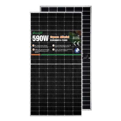 China Bifacial Solar Panels TopCon 580w 590w Price of Photovoltaic Solar Panels Government Solar Panel Program for sale