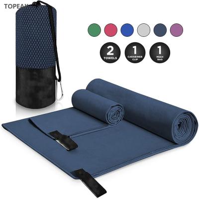Cina Sport di campeggio della pelle scamosciata di Microfiber dell'asciugamano blu di viaggio 40x80cm in vendita