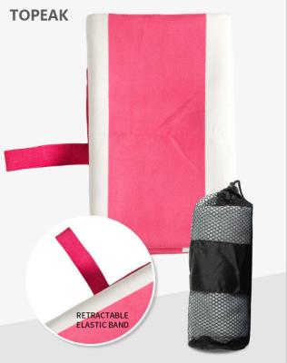 Cina L'asciugamano a strisce bianco e di rosa di spiaggia ha personalizzato 180x90cm in vendita
