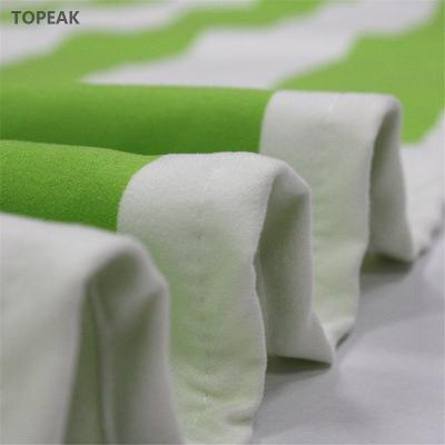 Cina Asciugamano di spiaggia a strisce verde e bianco di lusso grande Microfiber 256g in vendita