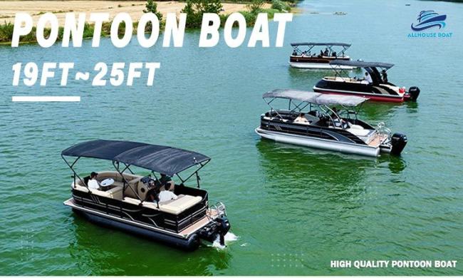 7.6m Single Layer Pontoon Boat on water