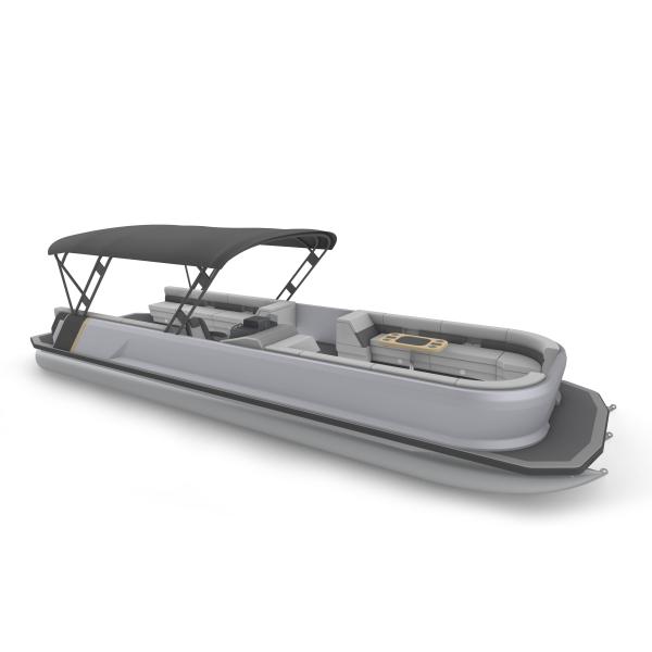 Quality Single Layer Fibreglass Pontoon Boat 30FT 20-23 Person For Leisurely Cruises for sale