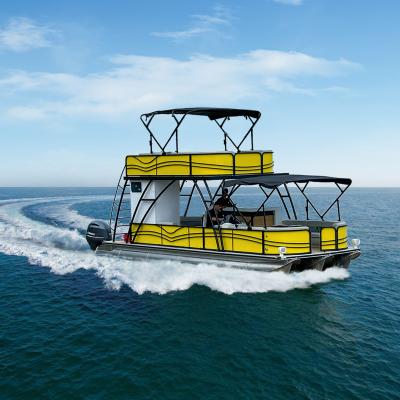 China 3.0m de ancho Pontoón de doble nivel Barco de dos capas Pontoones de aluminio de gran capacidad for sale