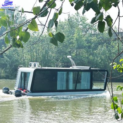 China Baño de agua Baño de sol Casa de barco de aluminio 16 personas con cocina baño dormitorio en venta