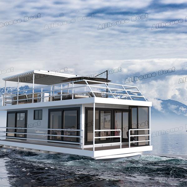 Quality Custom Luxury Double Decker House Boat Floating Boat Hotel For Entertaining Guests for sale