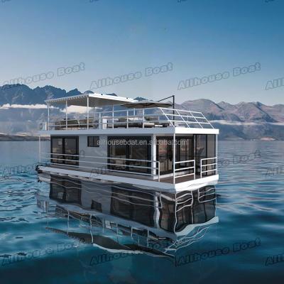 China 11.5m de aluminio flotante barco Hotel de dos pisos con sala de estar for sale